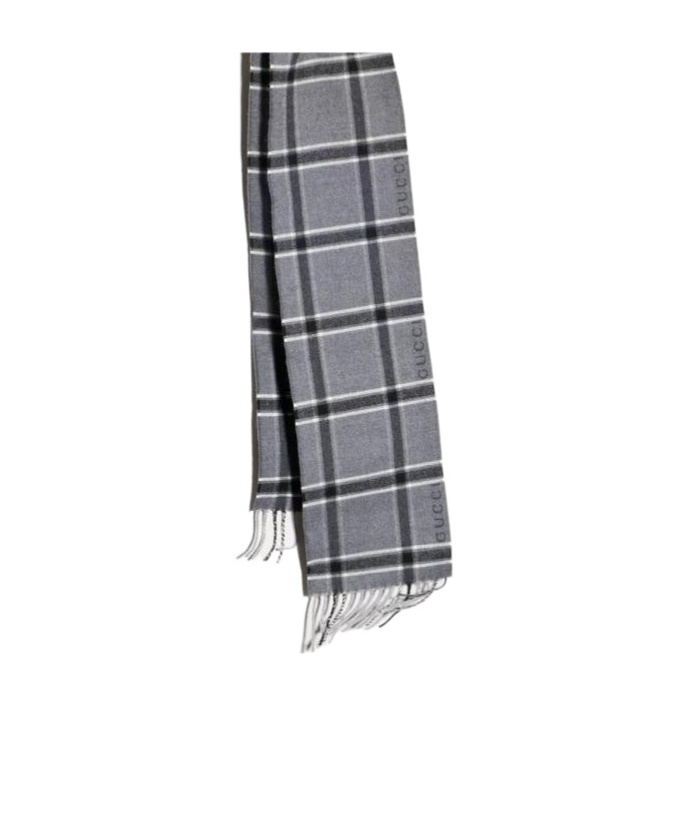GUCCI Gucci tartan wool cashmere scarf